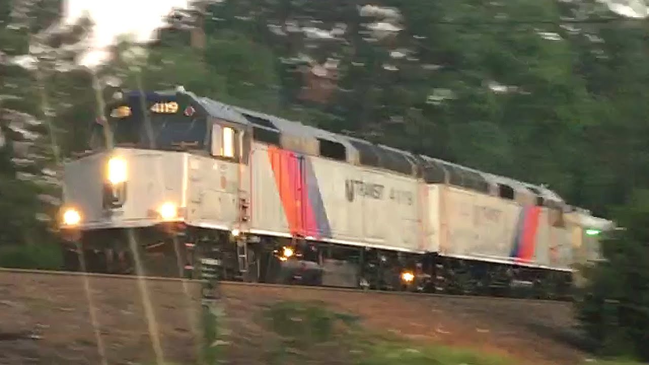 NJ Transit F40PH-2CAT Double Header and More Trains - YouTube