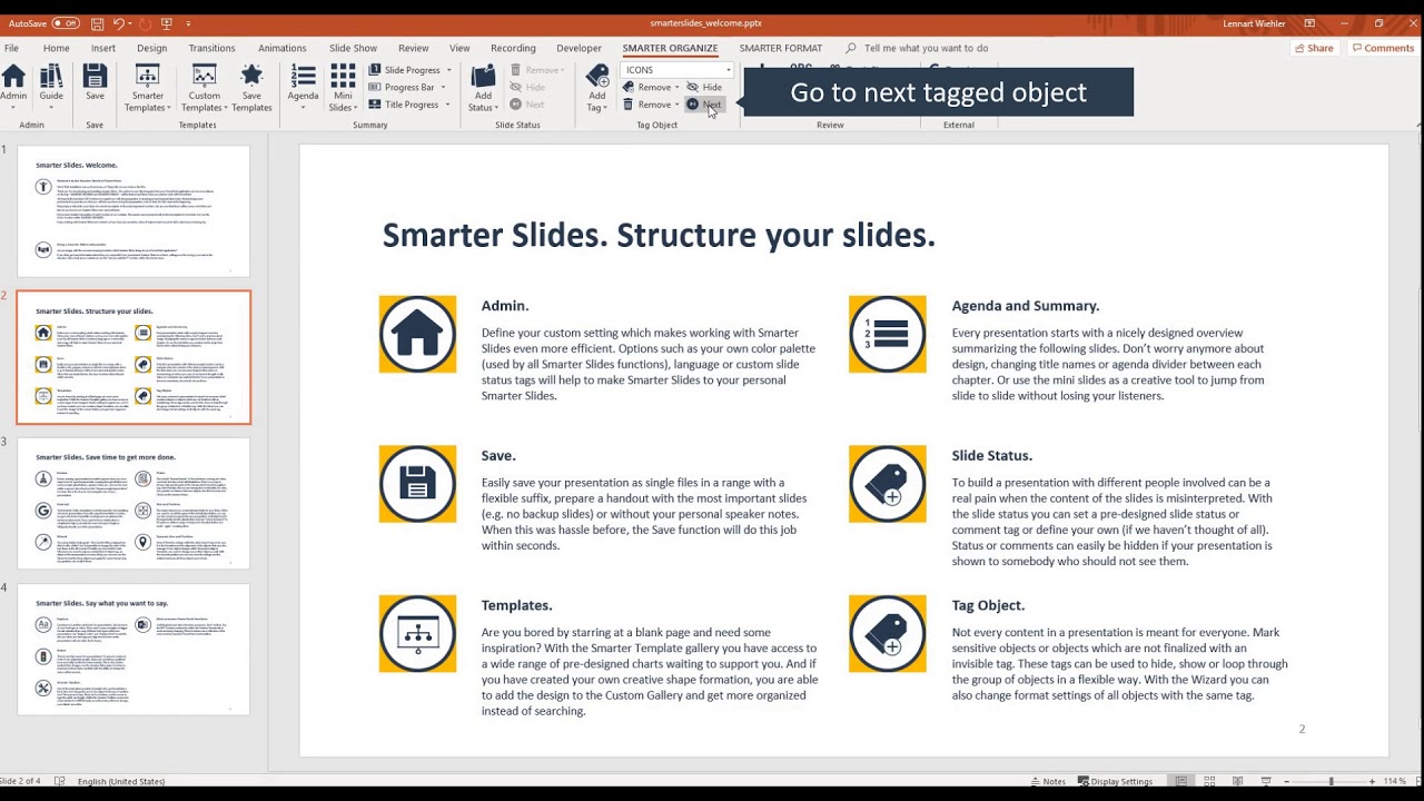 Hide and show a group of objects with tags in PowerPoint - YouTube