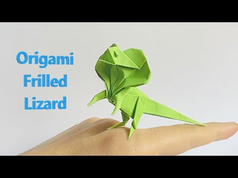 How to make an easy Origami Frilled Lizard, step by step tutorial - YouTube