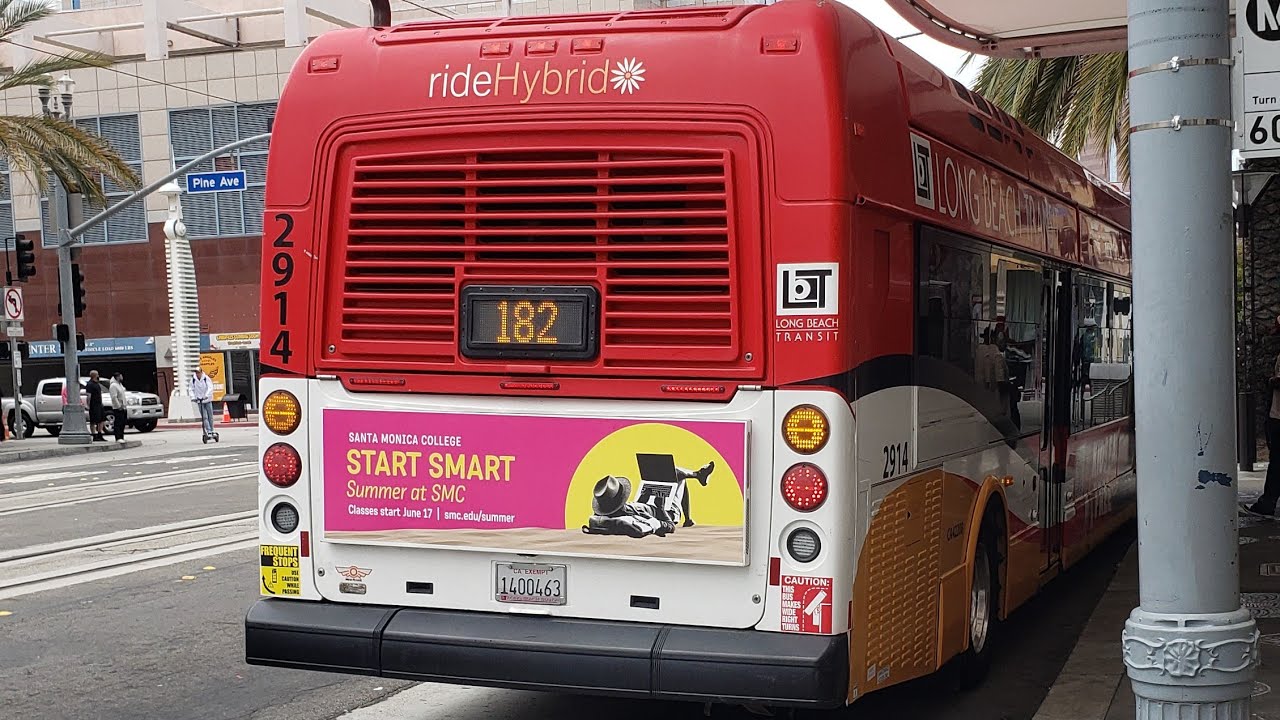 Long Beach Transit, 2008 New Flyer GE40LFA #2914 Line 182 Northbound ...