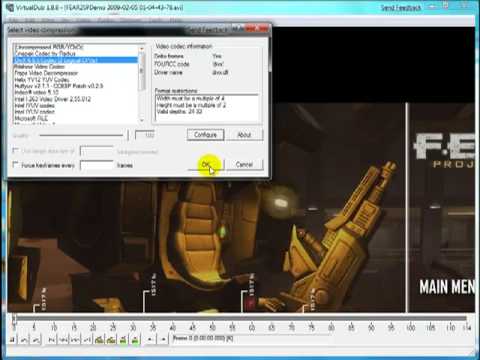 How to convert an uncompressed video (Fraps file) with VirtualDub - YouTube