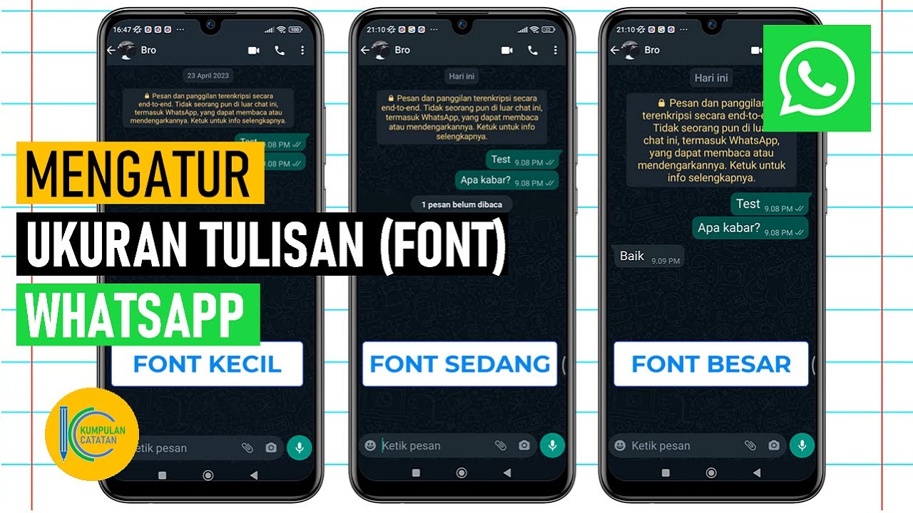 Cara Mengubah Ukuran Font Whatsapp (WA) | Memperbesar dan Memperkecil ...