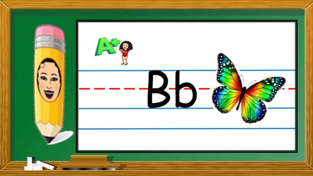 How to Write Letters for Children - Letter Bb with Finger Margin - YouTube