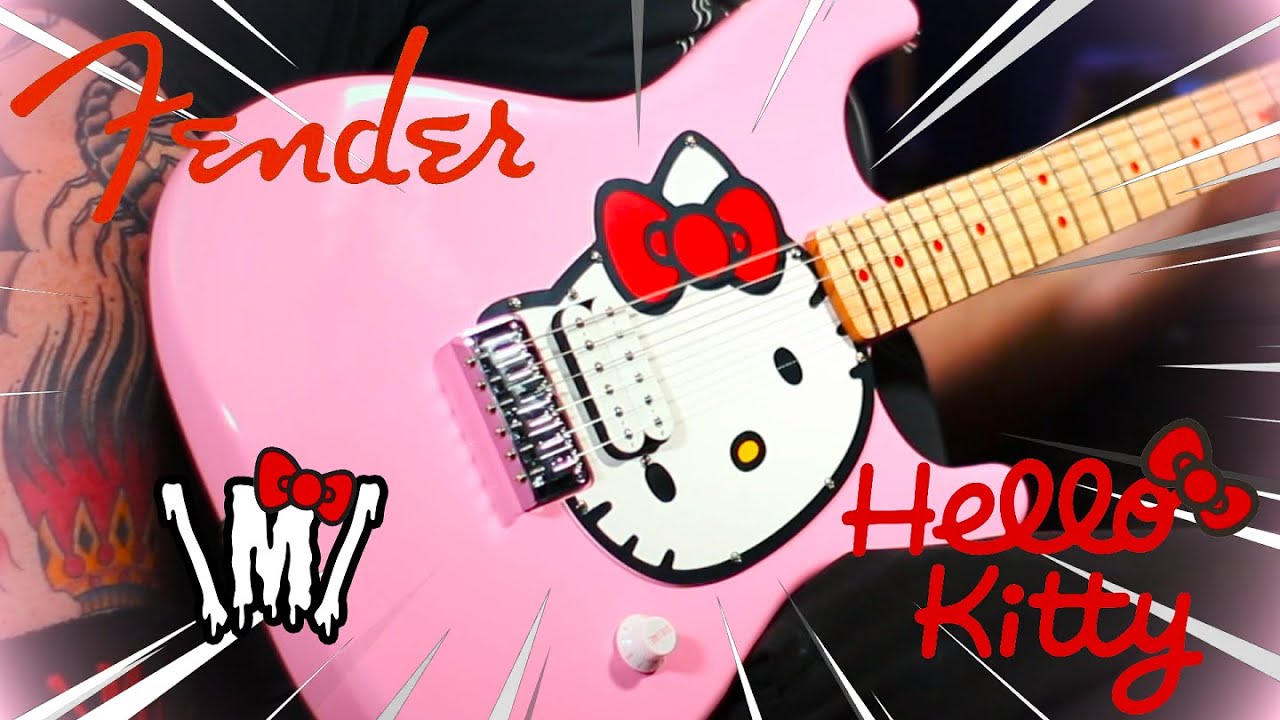 Hello Kitty goes Death Metal | Fender Hello Kitty 50th Anniversary ...