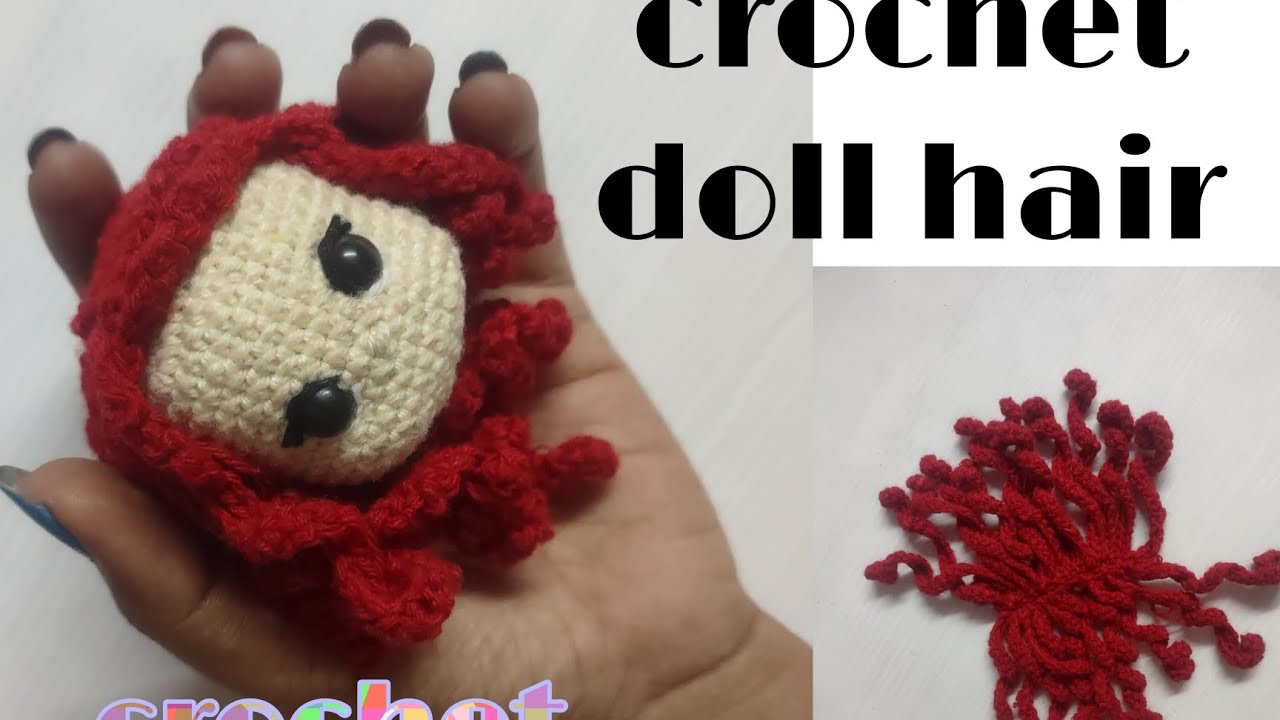 crochet doll hair tutorial | Amigurumi hair tutorial for doll - YouTube