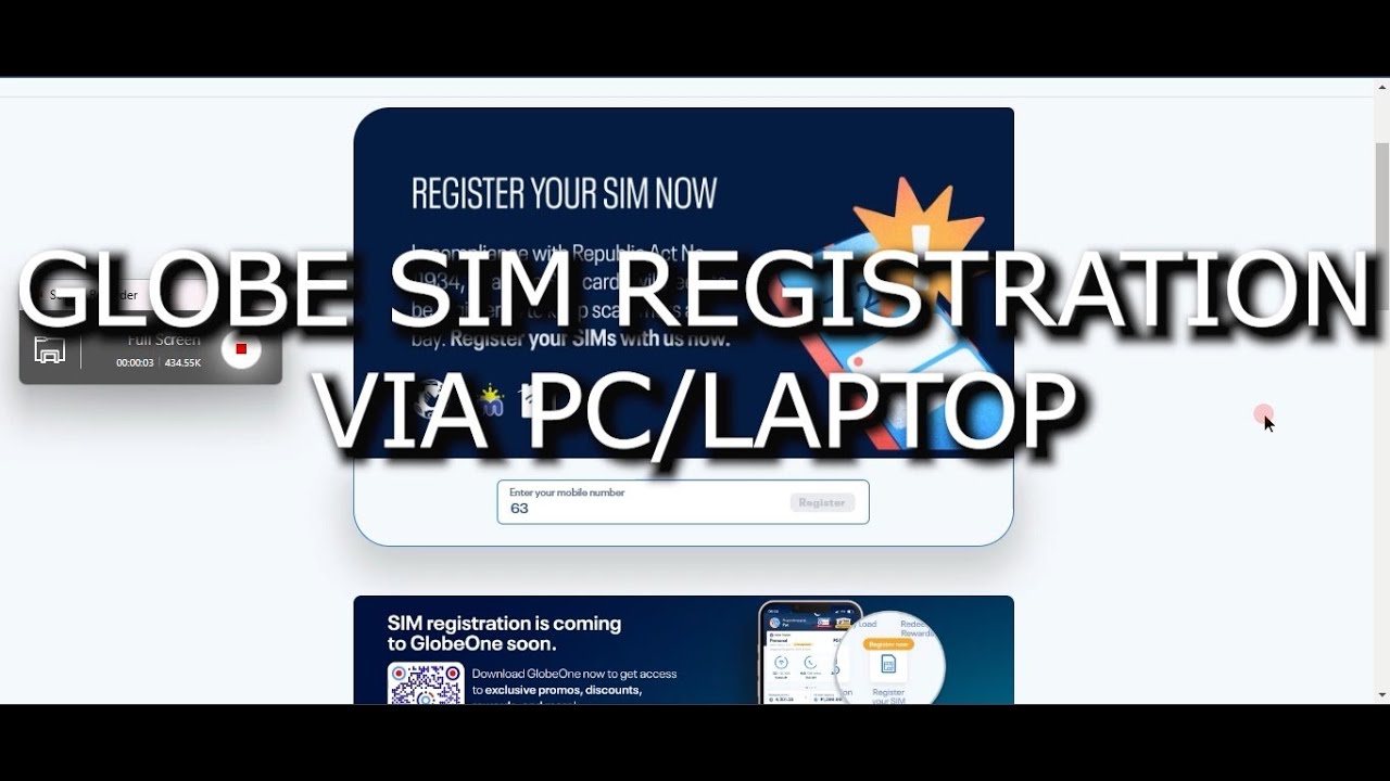 HOW TO REGISTER GLOBE SIM CARD | Paano Mag Register ng GLOBE SIM Card ...