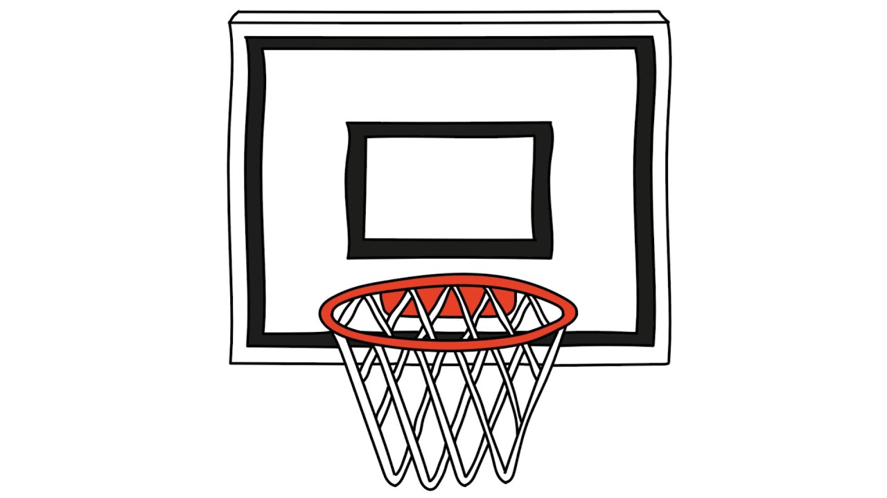 How To Draw A Basketball Hoop – step by step - YouTube