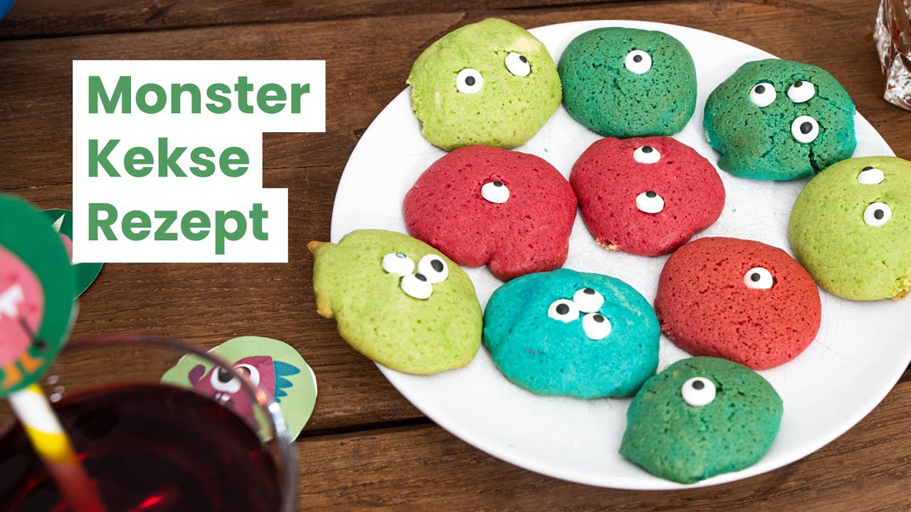 Leckere Monster Kekse backen - einfaches Rezept für Kindergeburtstag ...