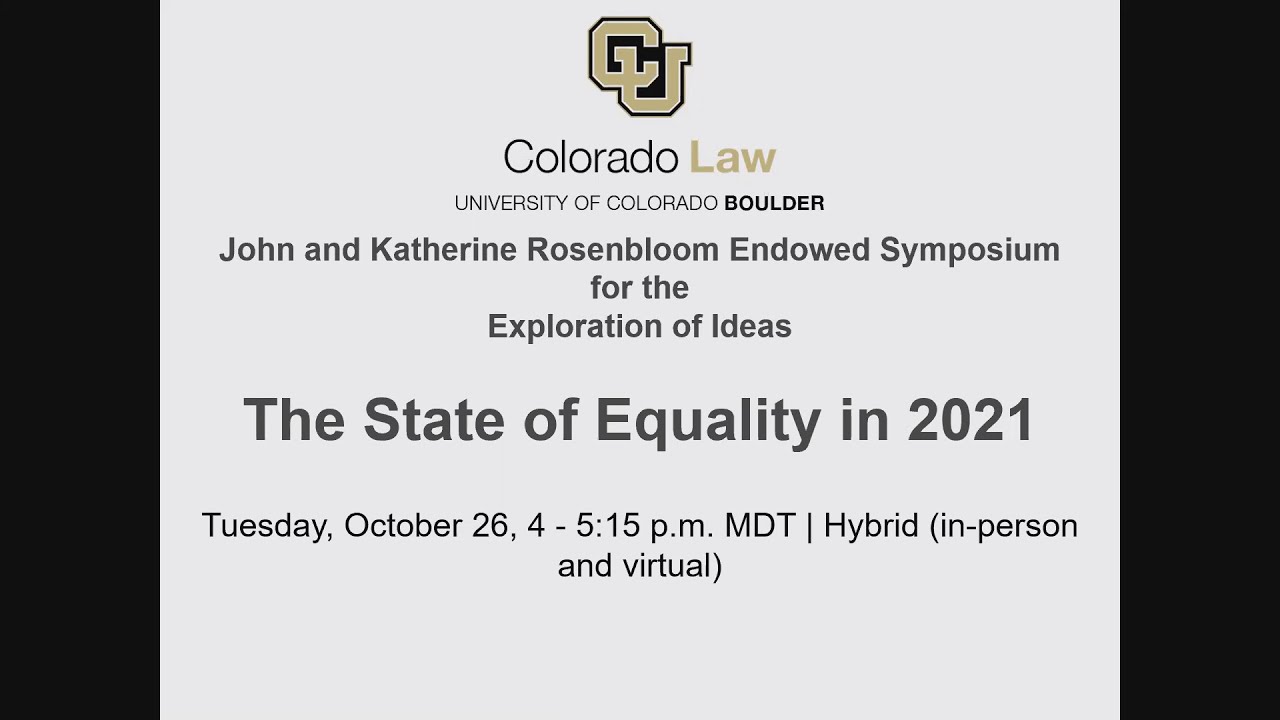 2021 John and Katherine Rosenbloom Endowed Symposium for the ...