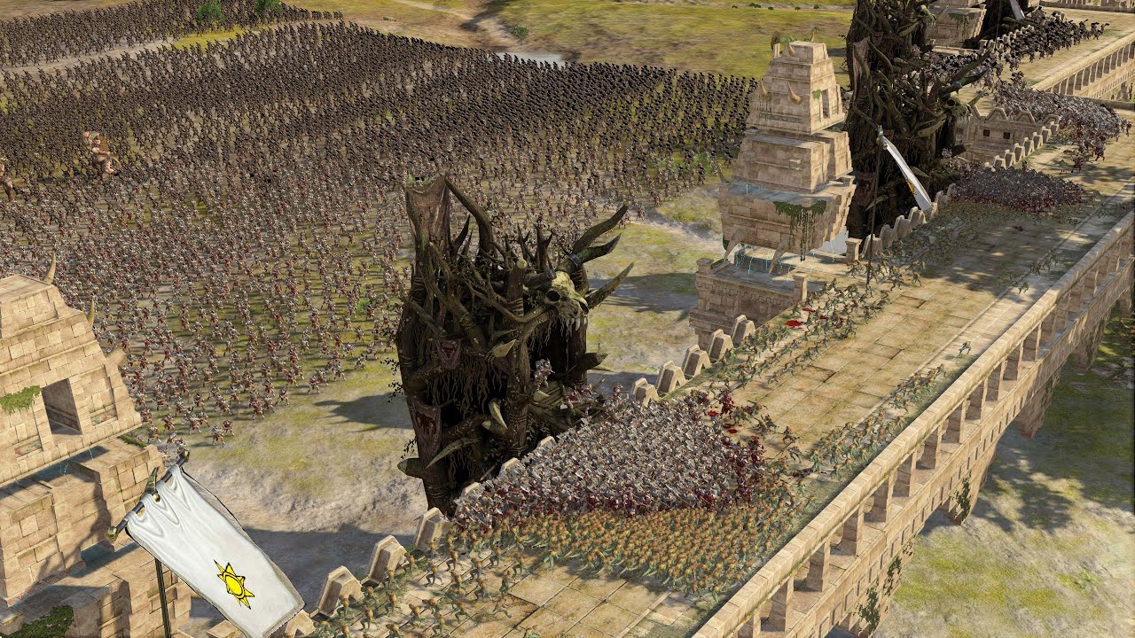 MASSIVE LIZARDMEN CASTLE SIEGE - Total War WARHAMMER 2 - YouTube