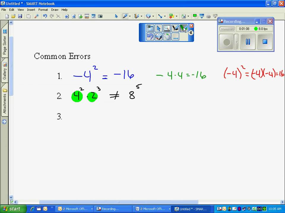 SKC MATH 100 | Ch.4 Sc.2 Common Exponent Errors - YouTube