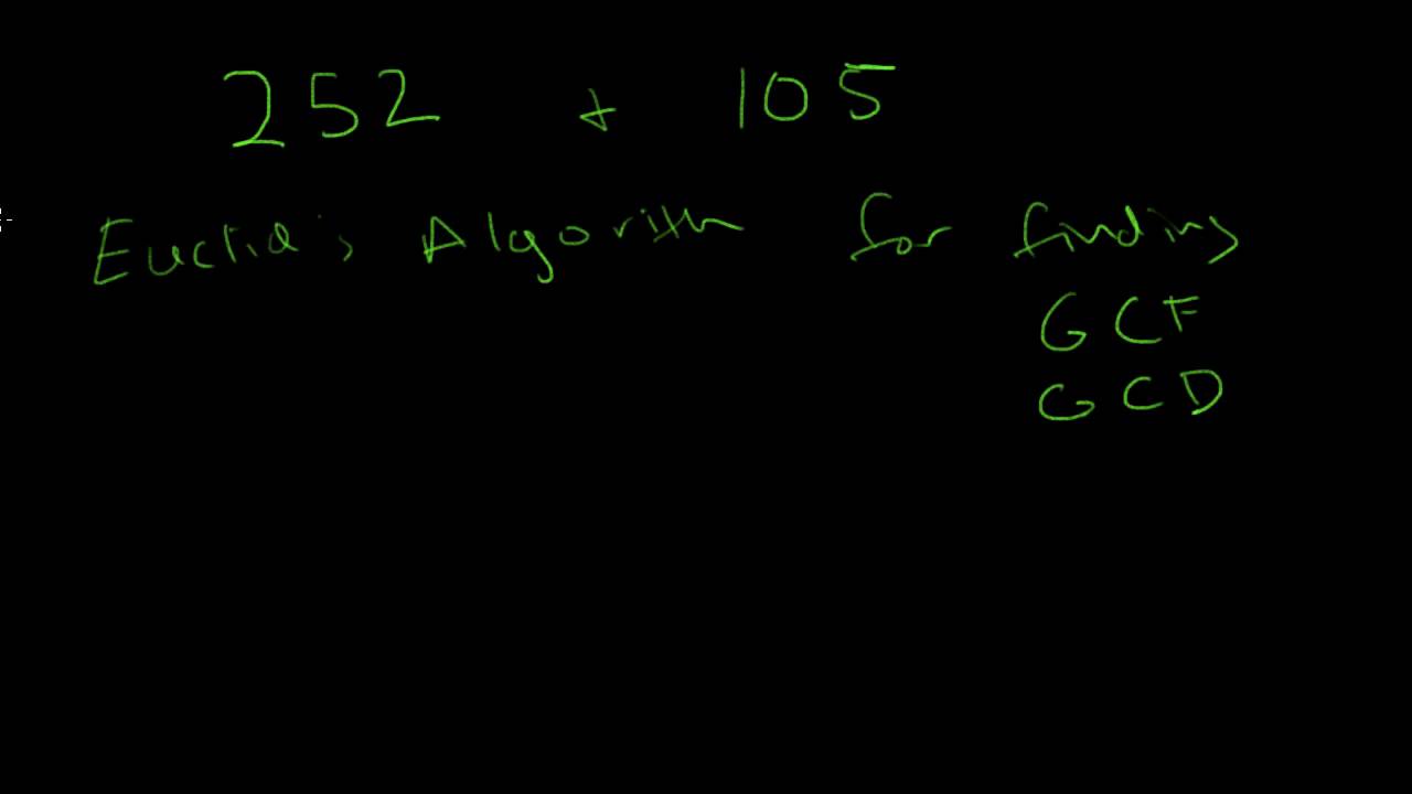 How To Find The Greatest Common Divisor Factor Euclidian Algorithm Youtube