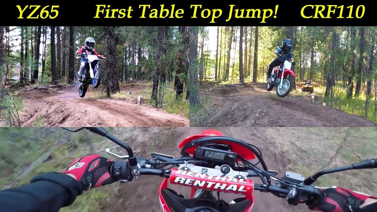 YZ65 & CRF450L Table Top Jump - YouTube
