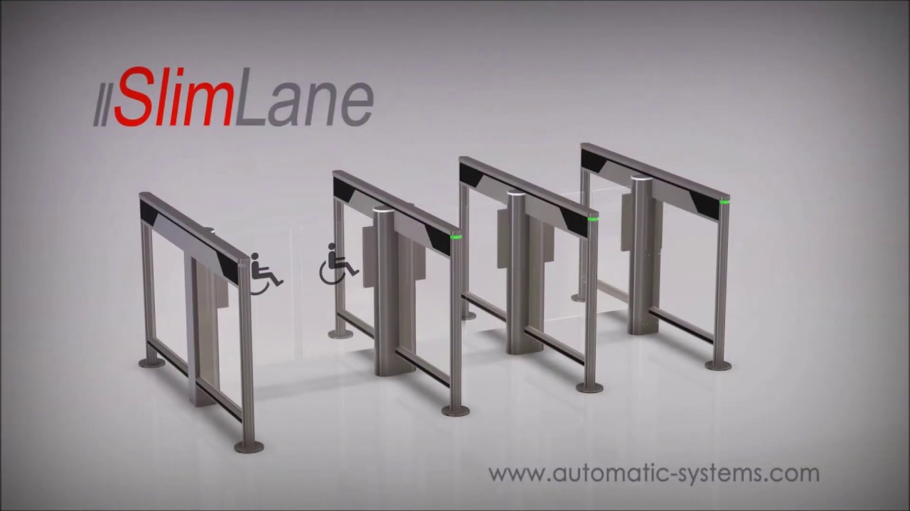 Automatic Systems SlimLane Optical Turnstiles - Modularity - YouTube