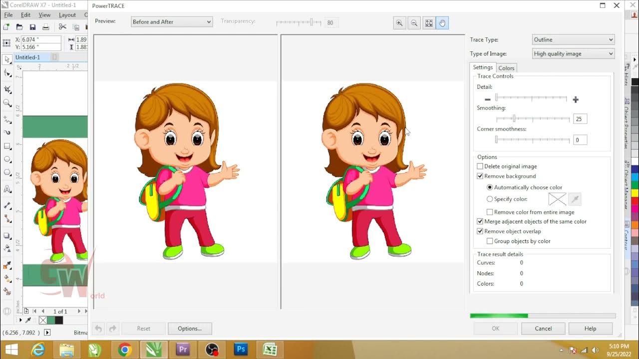 Quick remove background, Quick Create path, Quick Trace in coreldraw - YouTube