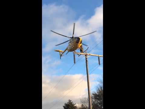 High Voltage Line Work by Helicopter - YouTube