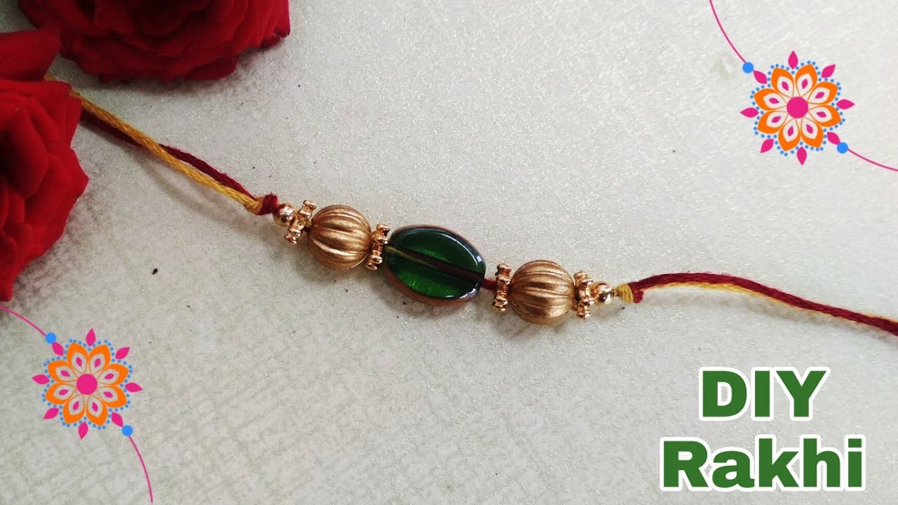 Simple DIY Rakhi Making At Home | DIY Rakhi - YouTube