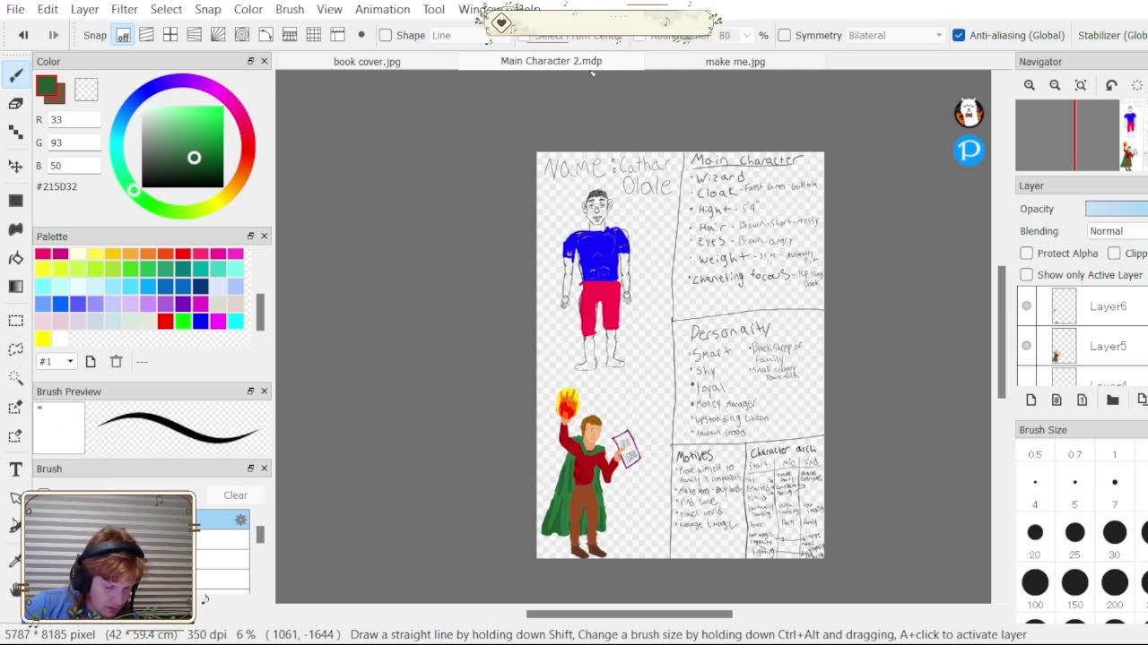 Writing my first character! Help me find out who he is? - YouTube