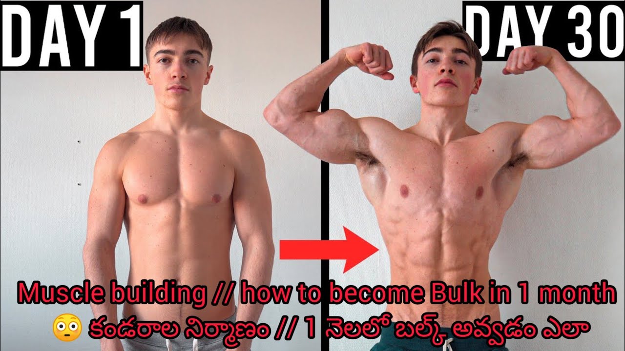 Muscle building // how to become Bulk in 1 month 😳1 నెలలో బల్క్ అవ్వడం ...