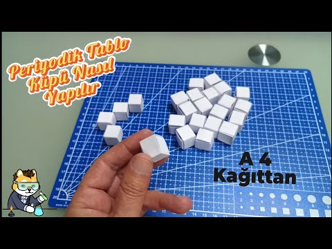 A - 4 Kağıttan PERİYODİK TABLO KÜPÜ Nasıl Yapılır .. Hızlı ve Pratik #keşfet #diy #okulödevi #proje 