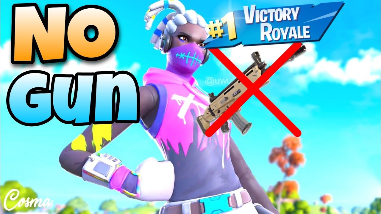 Winning with *NO GUNS* in fortnite - YouTube