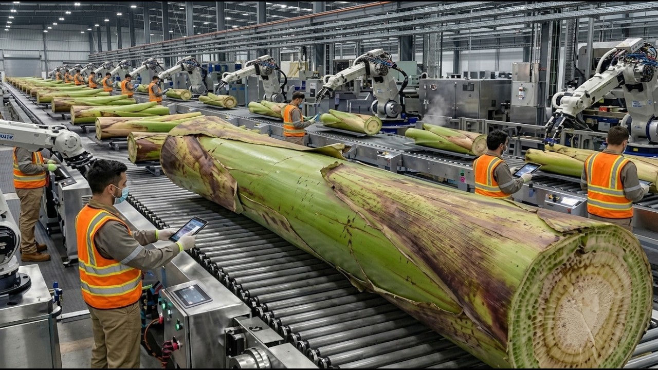 Inside a High Tech Banana Stem Processing Plant From Agricultural Waste ...