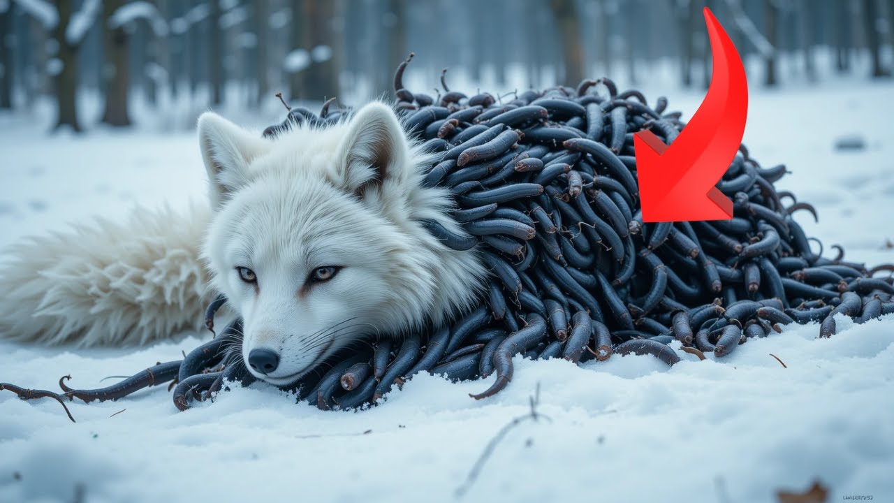 Frozen in Fear: The Arctic Fox Overrun by Thousands of Crawling Worms ...