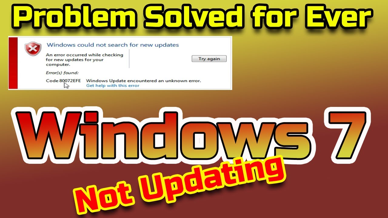 Windows 7 Update Error | Windows 7 Not Updating | Windows 7 Update ...