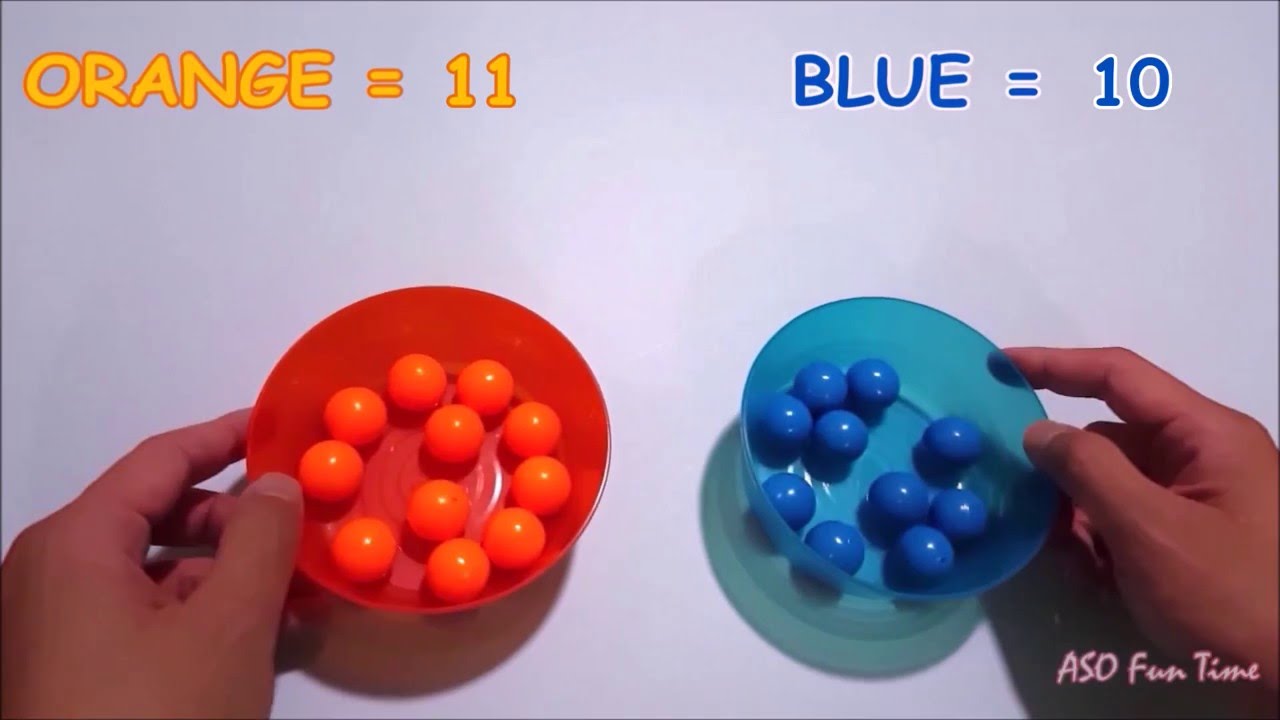 Orange VS Blue Who’s going to win? Let’s count! One, two, three, four ...