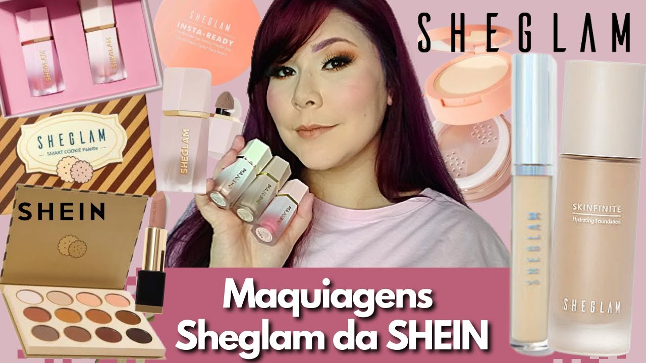 Tutorial com Maquiagens SHEGLAM da Shein usando Base HIDRATANTE ...