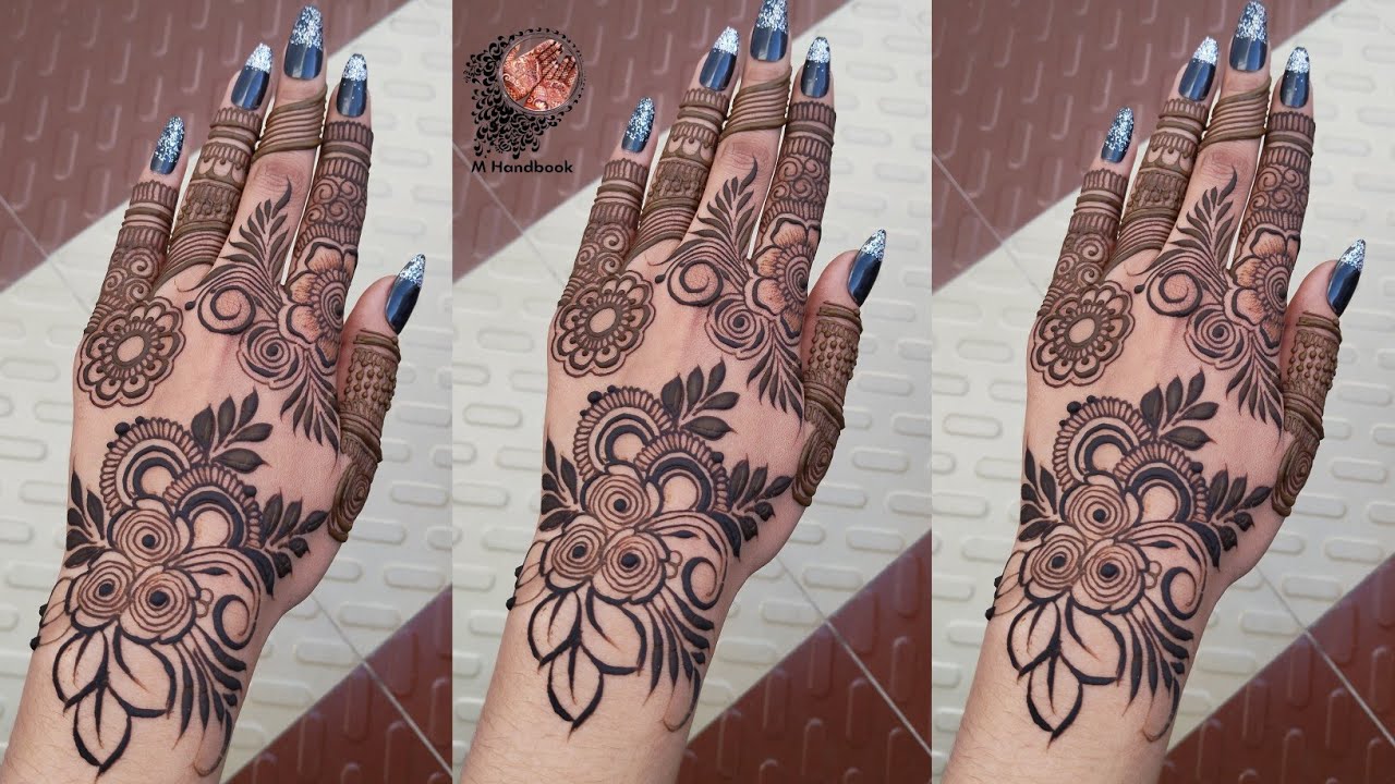 Beautiful Henna Design Step by Step for Back Hand | Unique & Beautiful ...