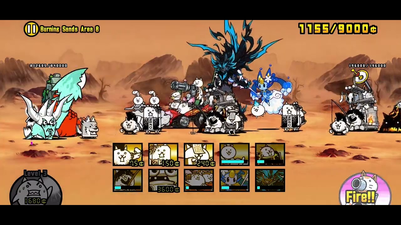 Battle Cats Uber Walkthrough - Ashvini Desert - Burning Sands Area 8 ...