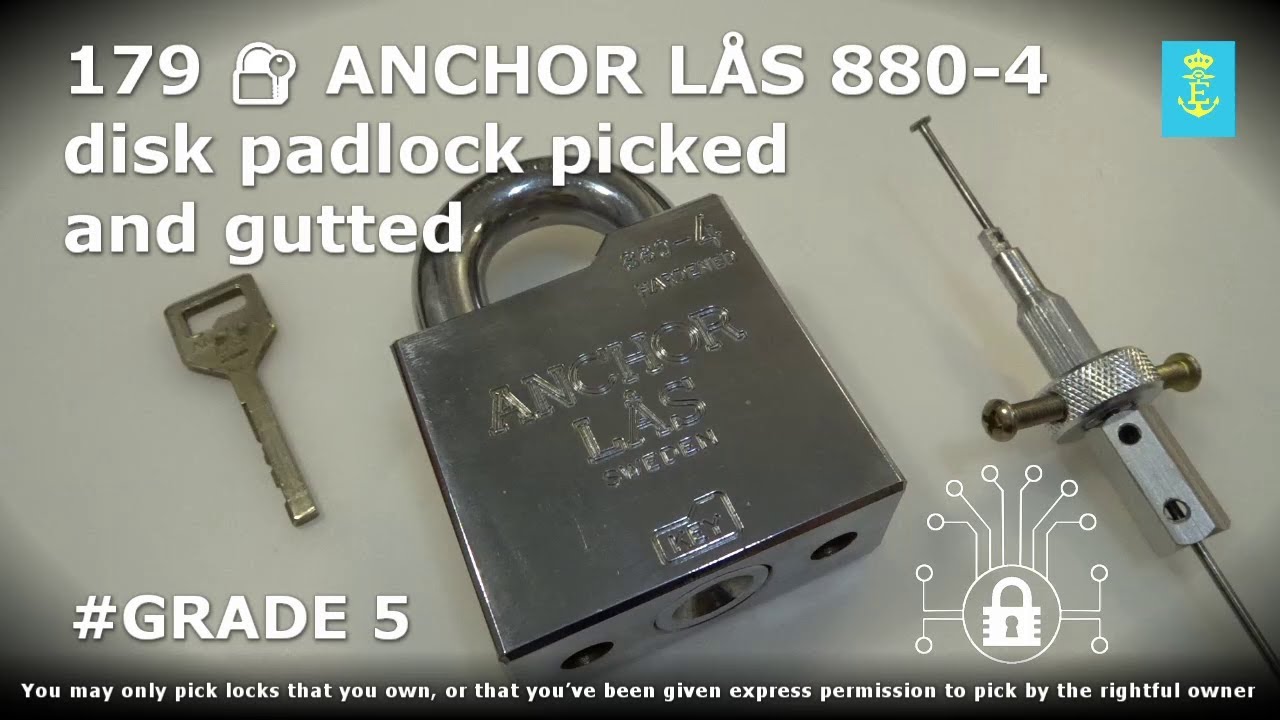 179 🔐 ANCHOR LÅS 880-4 disk padlock picked and gutted #️GIVEAWAY UPDATE ...