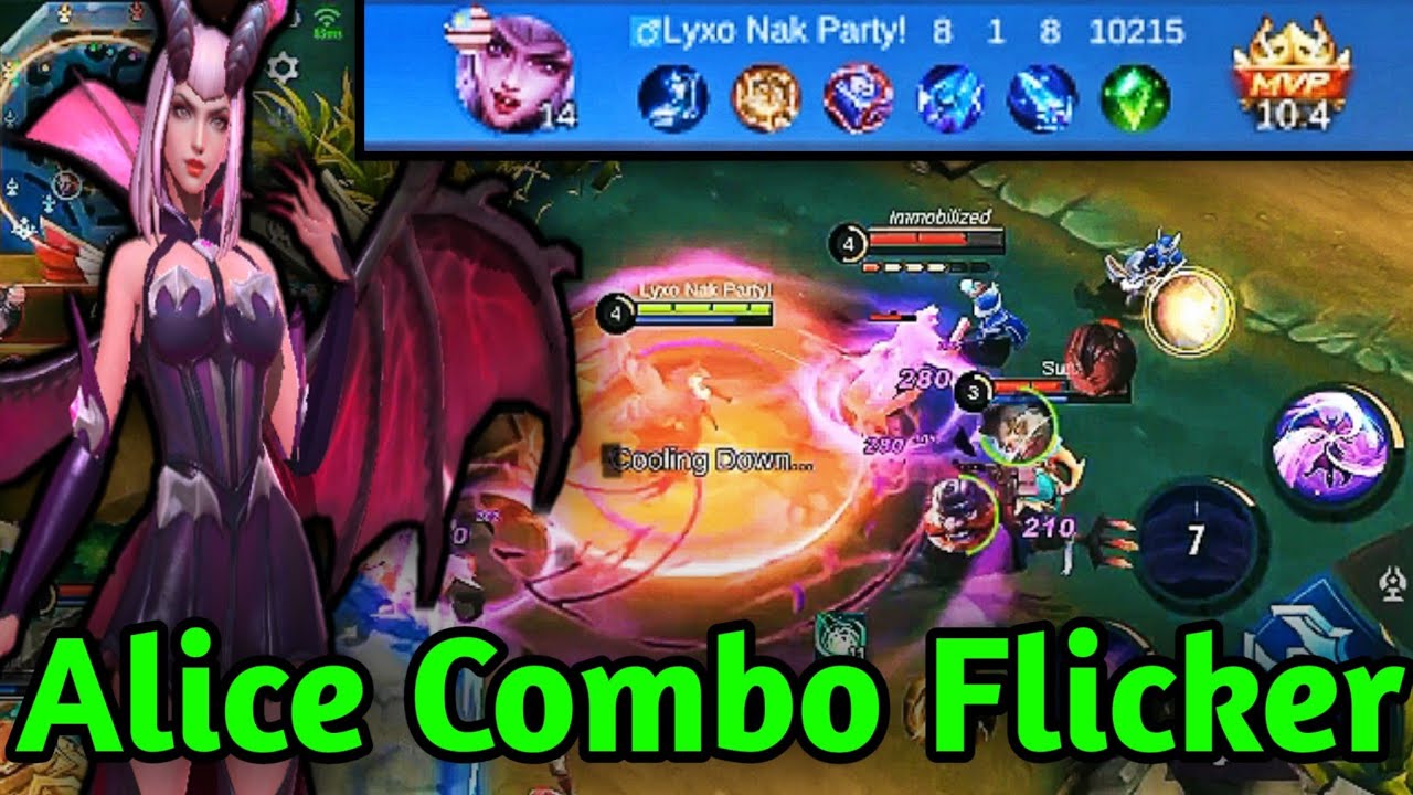 ALICE COMBO FLICKER - ALICE BEST BUILD | ALICE MOBILE LEGEND - YouTube