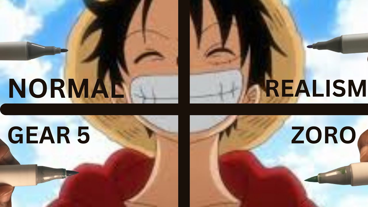 Drawing LUFFY but IN 4 DIFFERENT STYLES! #viral #fypシ #drawing #art # ...