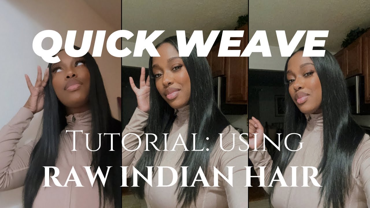 QUICK WEAVE TUTORIAL: USING YEAR OLD RAW HAIR - YouTube