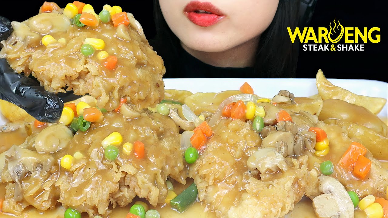 ASMR CHICKEN & BEEF SIRLOIN STEAK | WAROENG STEAK CRISPY CHICKEN STEAK ...