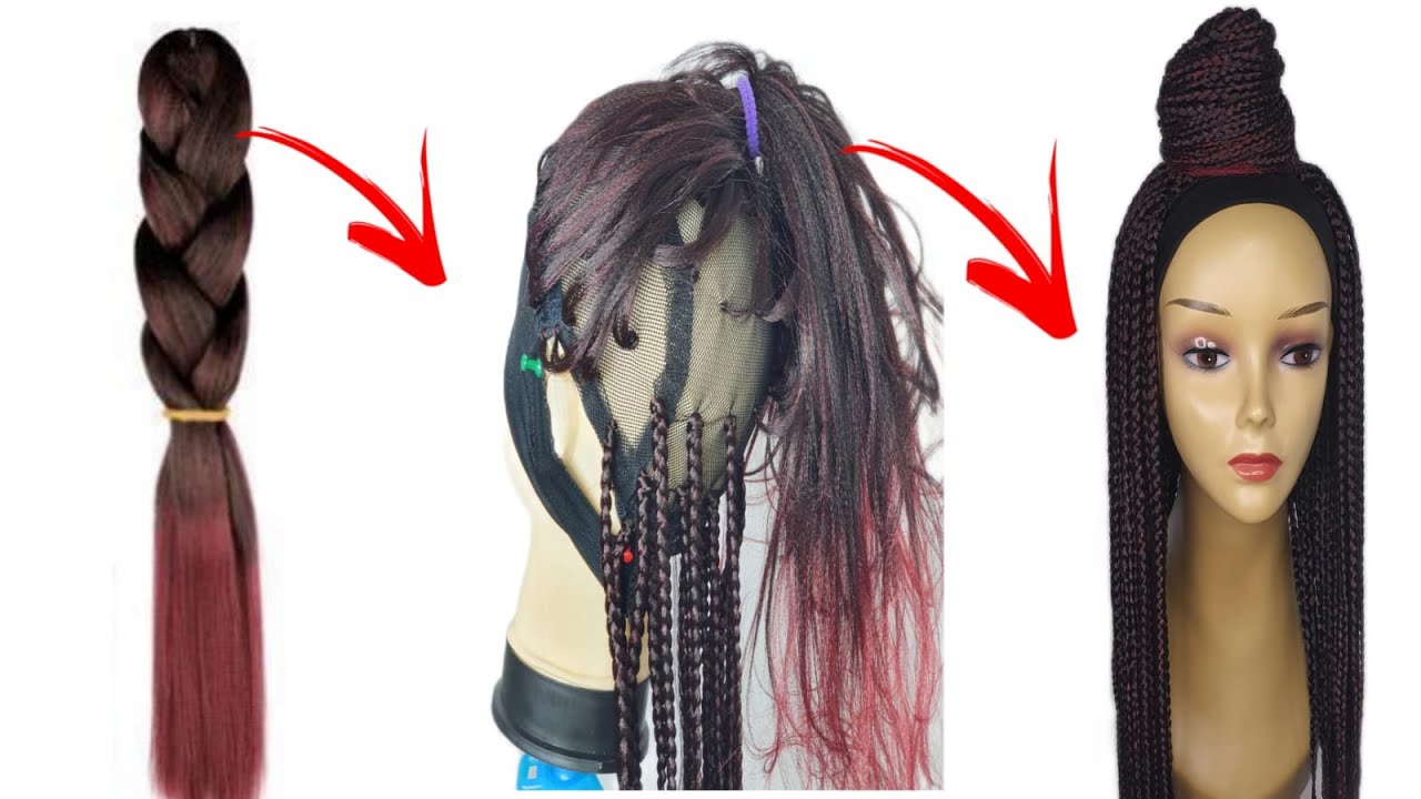 How To: DIY Hairband braided Wig With Xpression #crochetwig #braidedwig ...