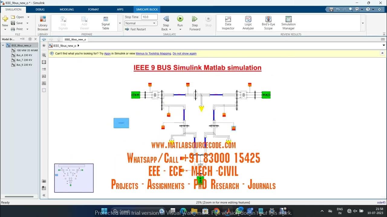 IEEE 9 BUS | Matlab Simulink SIMULATION - YouTube