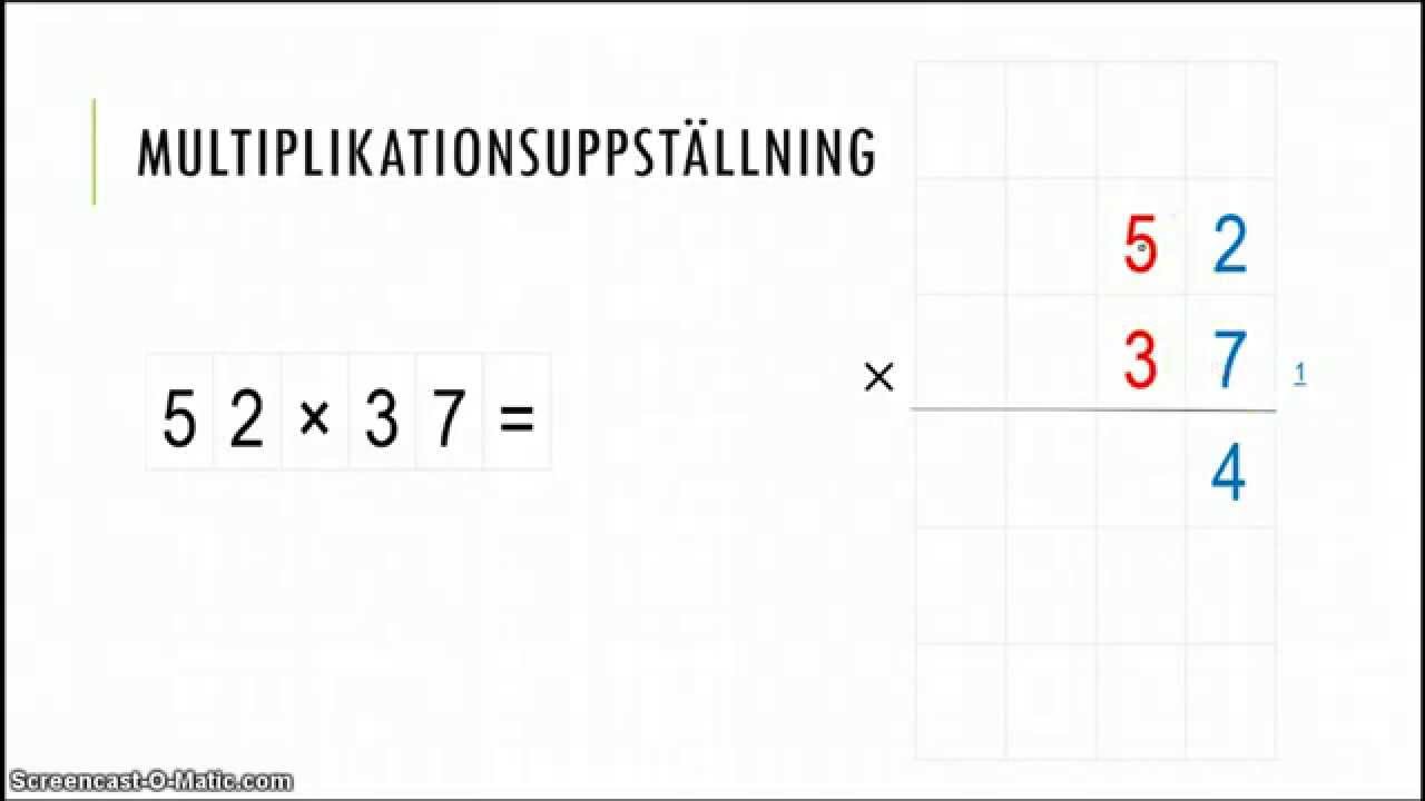 Uppställning multiplikation och division - YouTube