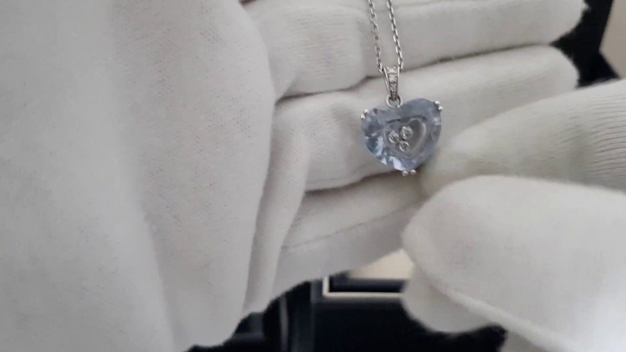 Обзор Chopard So Happy подвес белое золото, голубой кристалл в виде ...