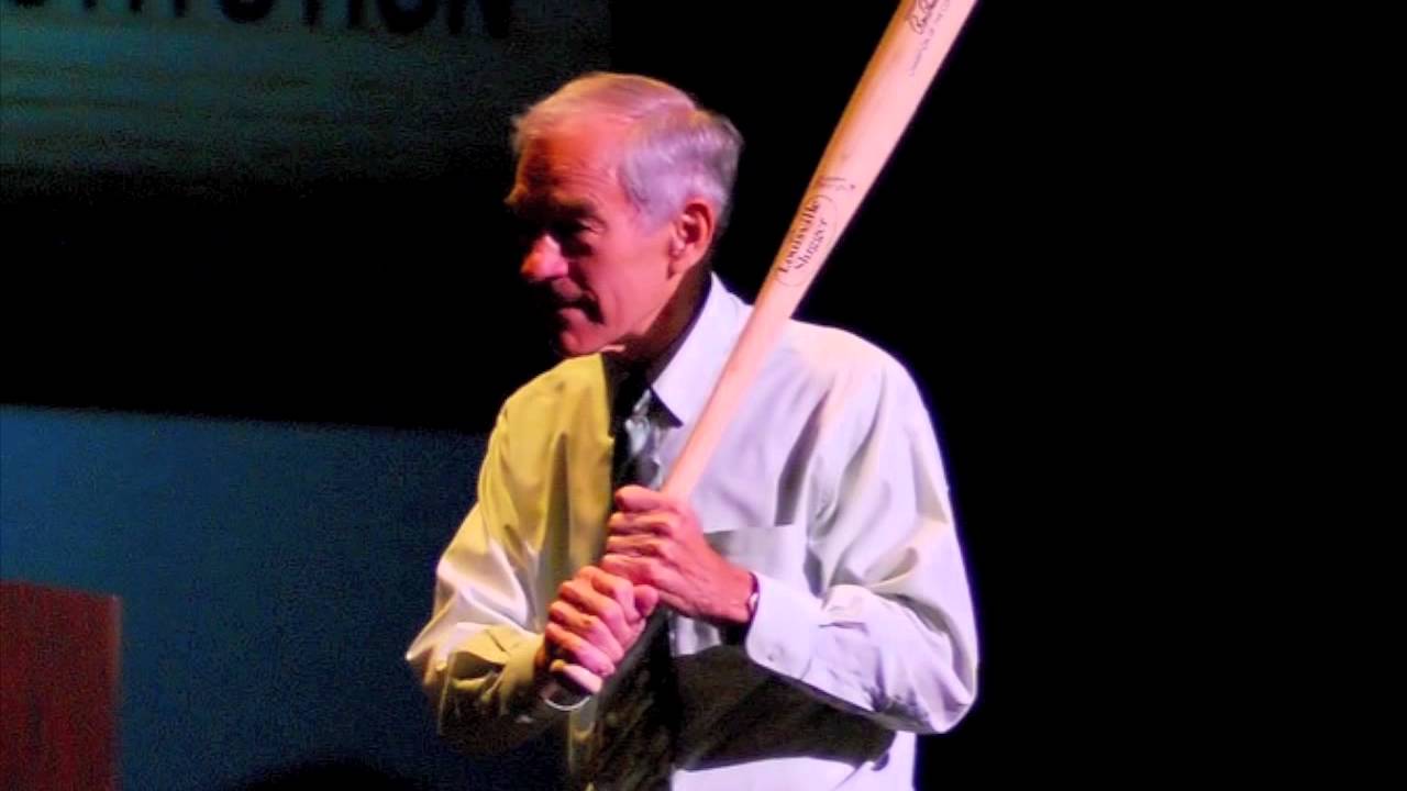 Ron Paul holding a baseball bat - YouTube