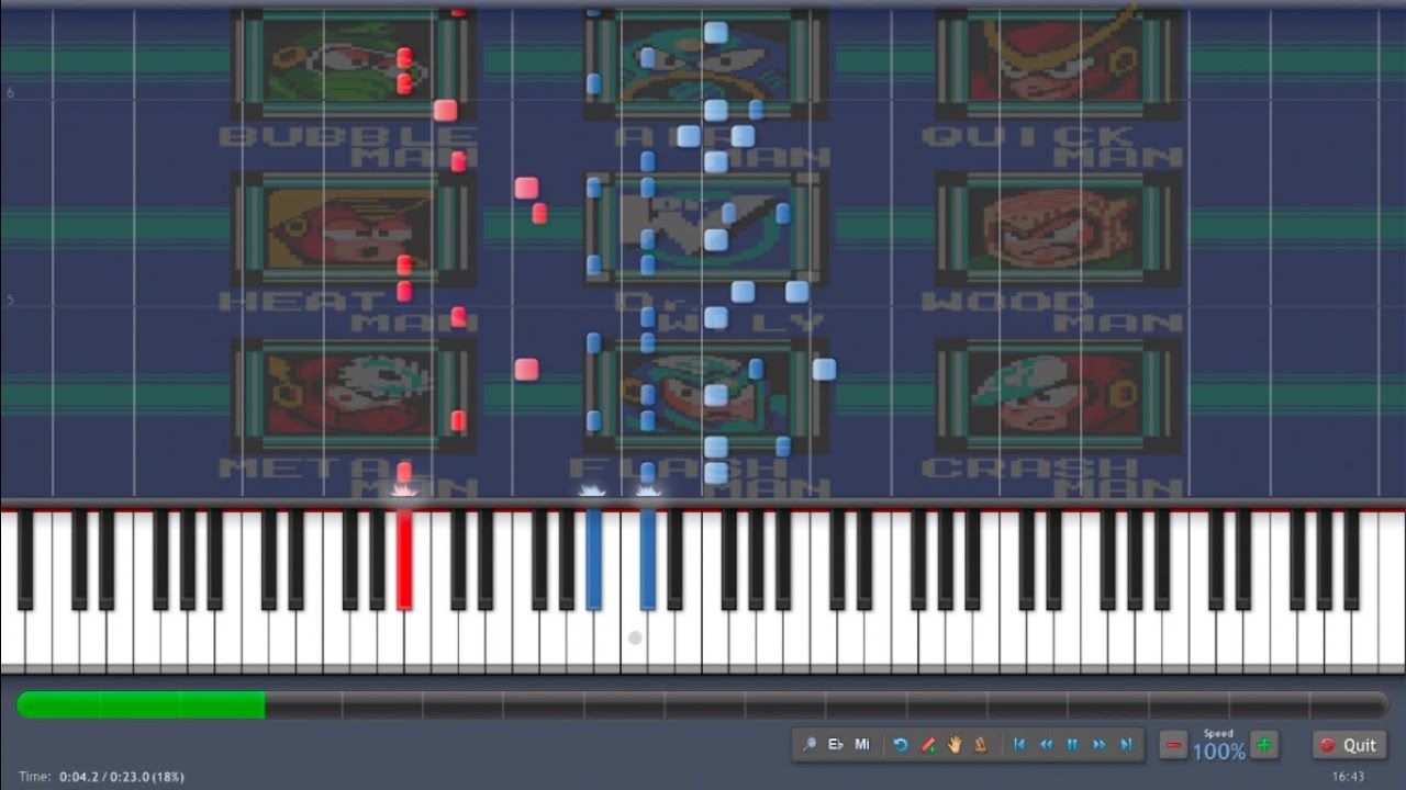 Mega Man 2 - Stage Select (Synthesia) - YouTube