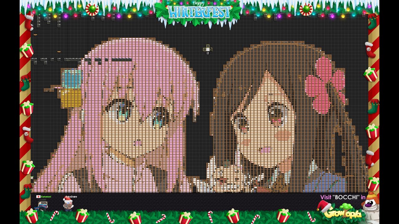 Hitori Gotoh & Hitori Bocchi | Growtopia Pixel Art - YouTube