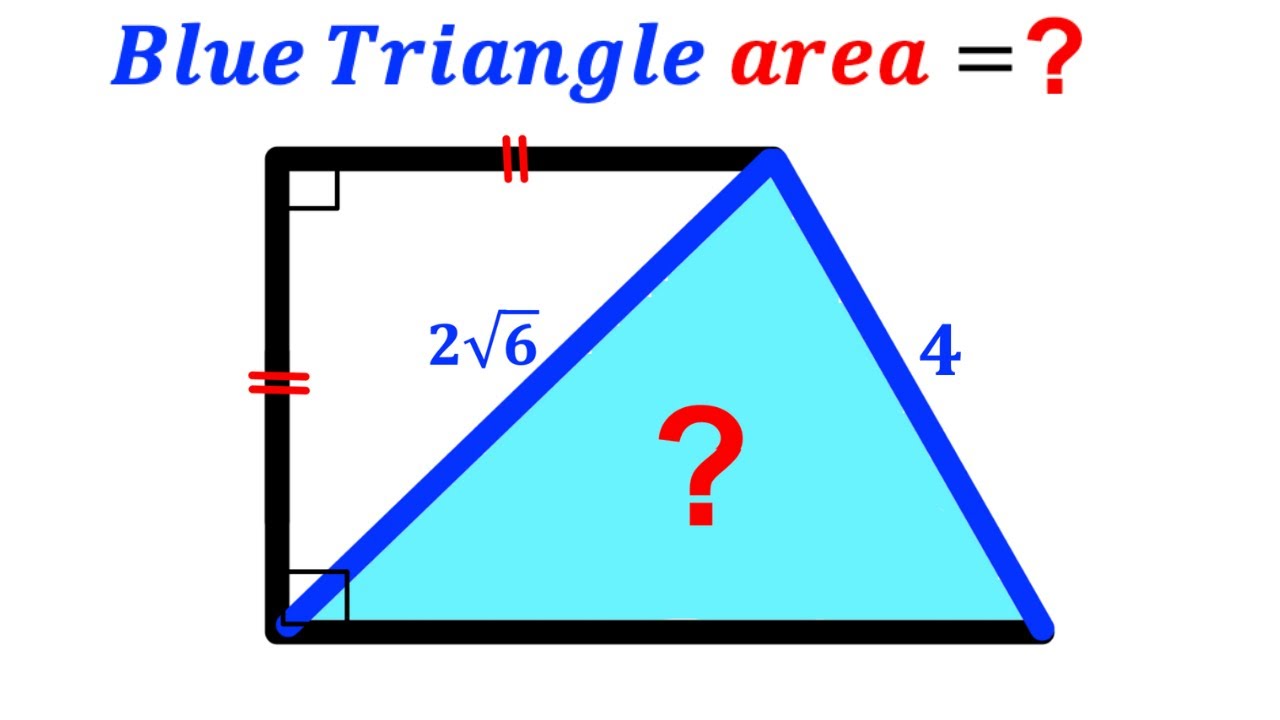 Can you calculate area of the Blue Triangle? | (Square) | #math #maths ...