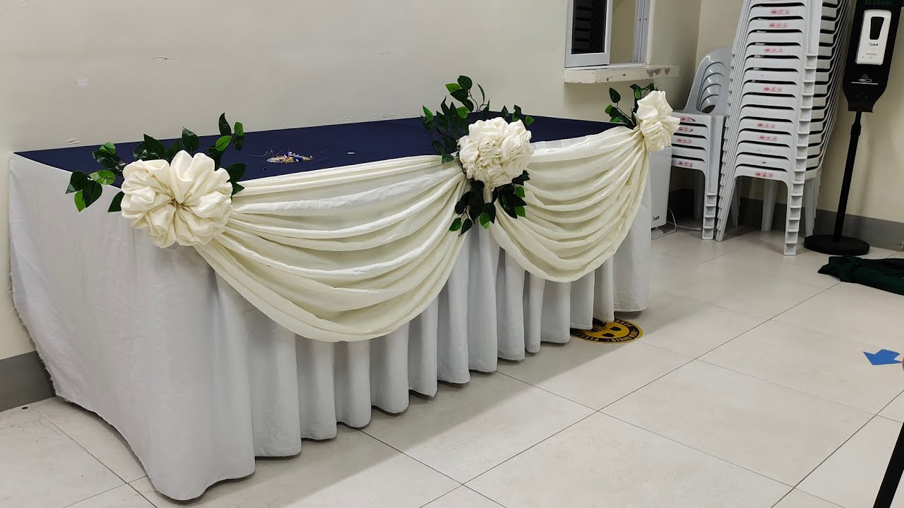 FLORAL DESIGN FOR WEDDING OR CHURCH DECORATIONS TABLE SKIRTING TUTORIAL ...
