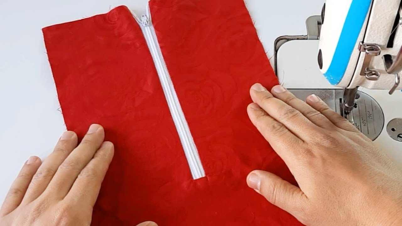 How to sew zipper Very easy for beginners, zip stitching - YouTube