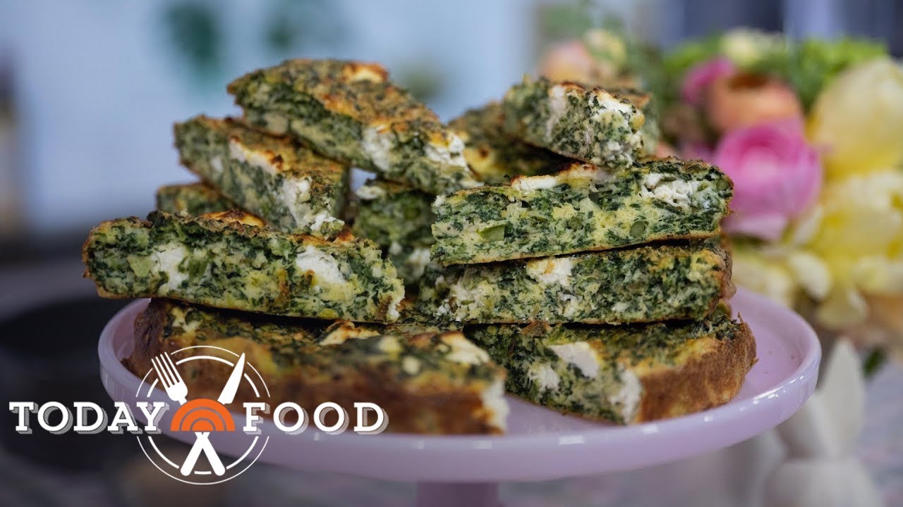 Easter brunch recipes: Fluffy spinach frittata with asparagus - YouTube