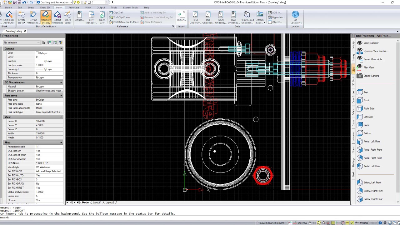 CMS IntelliCAD 9.2 PE Plus CAD Software STEP file import - YouTube