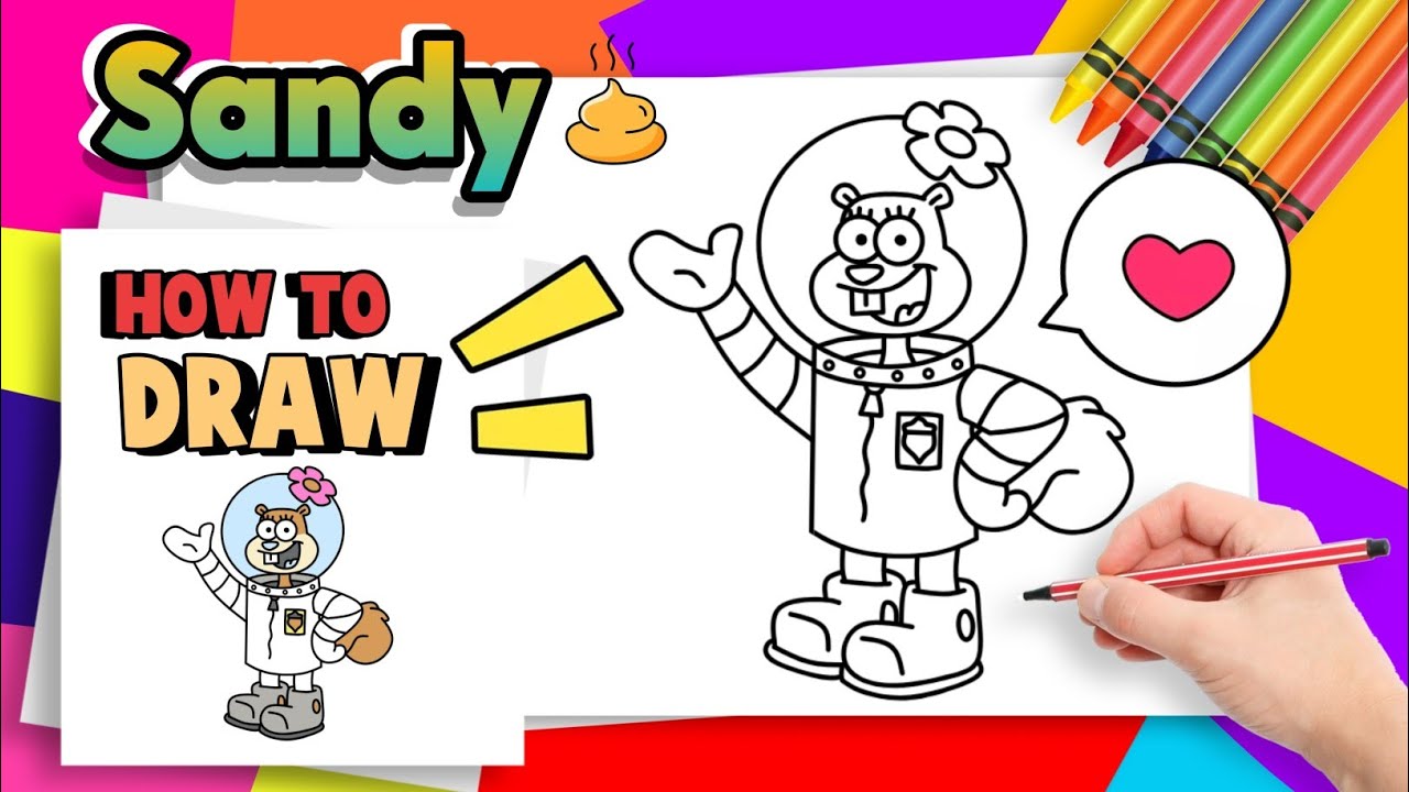 How to Draw SANDY CHEEKS | SPONGEBOB SQUAREPANTS ||Step By Step ...